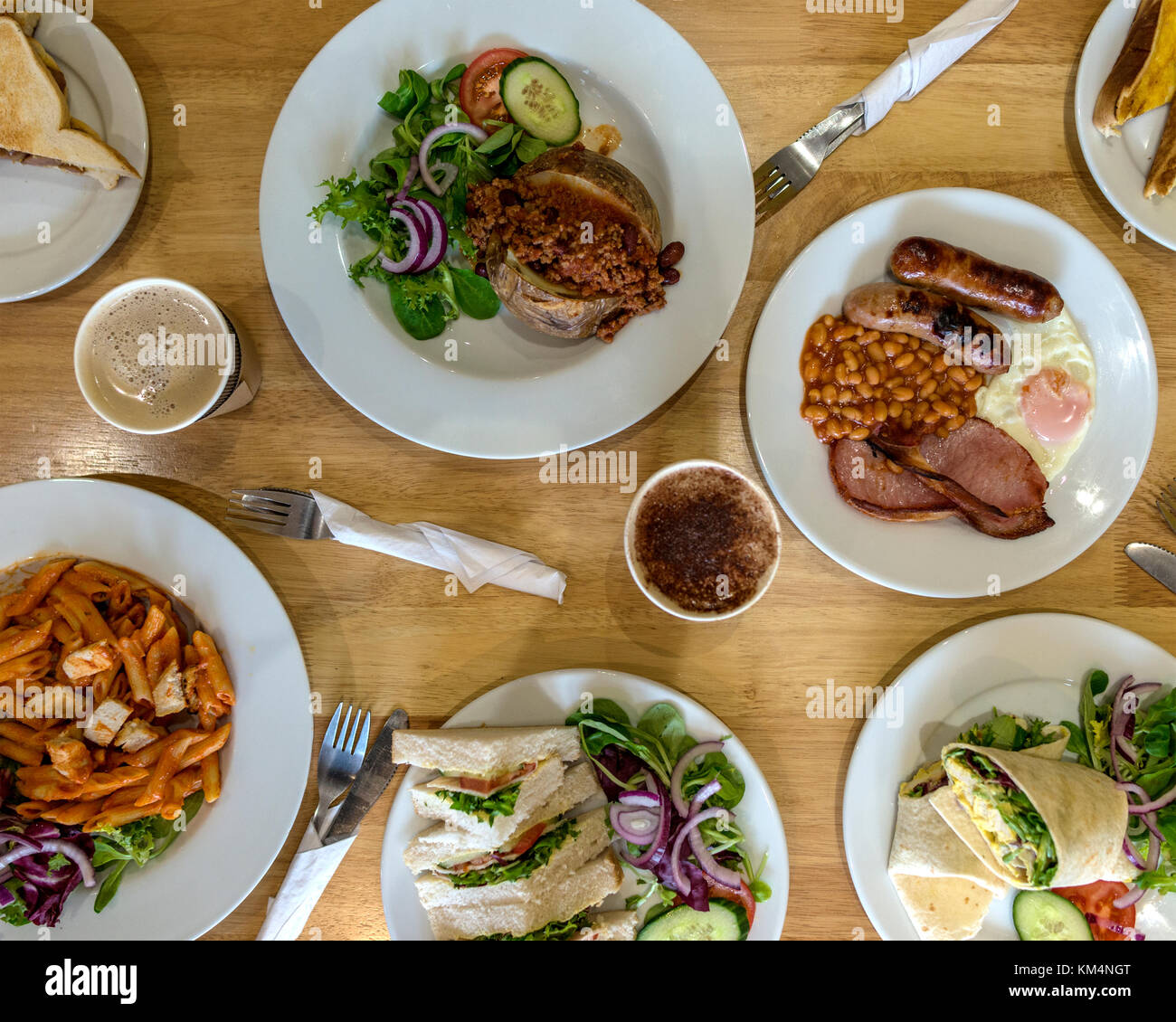Cafe Food Shot From Above Stock Photo - Alamy