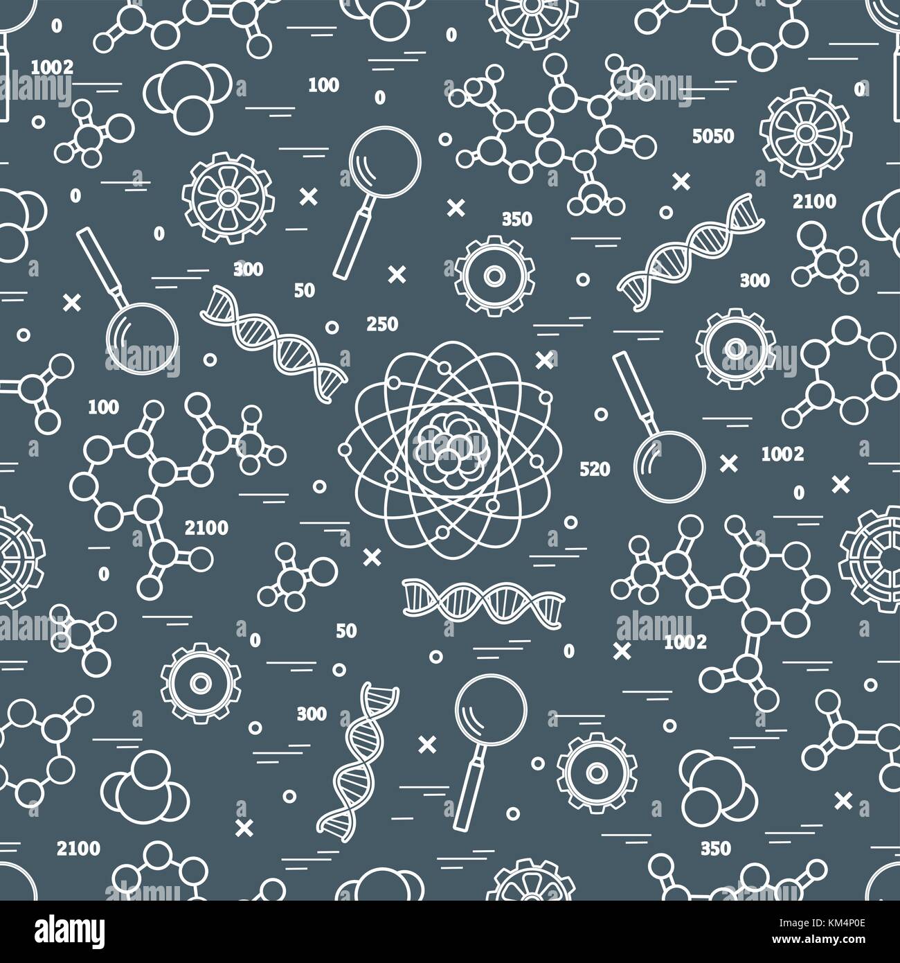 Seamless pattern with variety scientific, education elements. Design ...