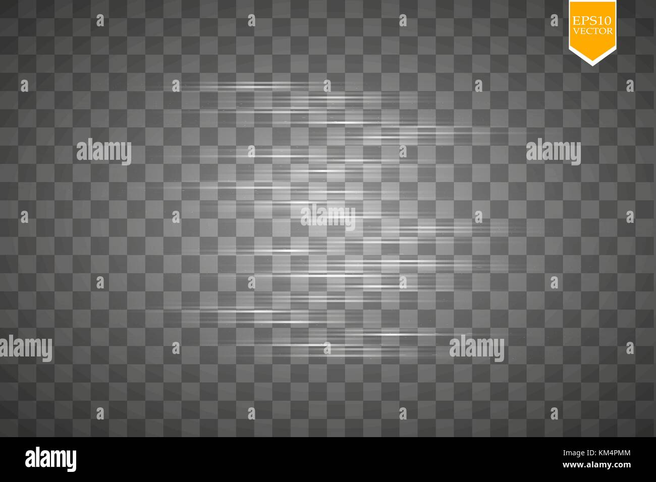 Speed glow white lines isolated. Set of motion signs. Vector ...