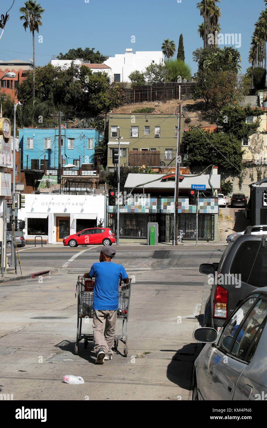 Homeless man pushing shopping cart hi-res stock photography and images ...