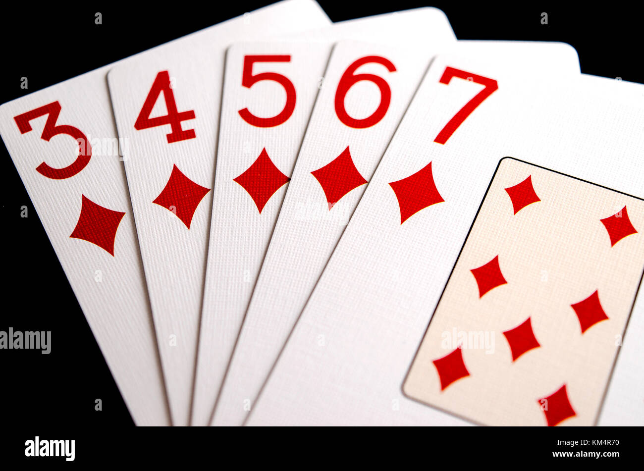 Poker Hand Diamond Straight Flush Stock Photo - Alamy