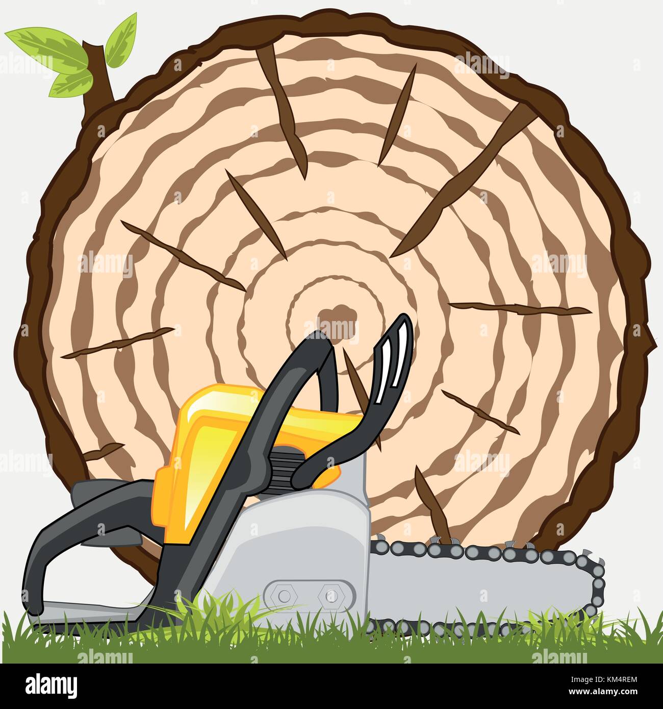 Tree and saw Stock Vector Image & Art - Alamy