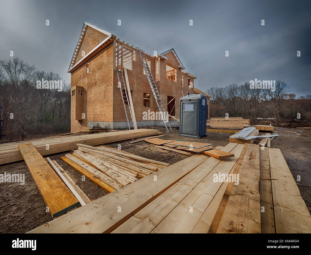 New house construction framing in the city suburbs Stock Photo - Alamy