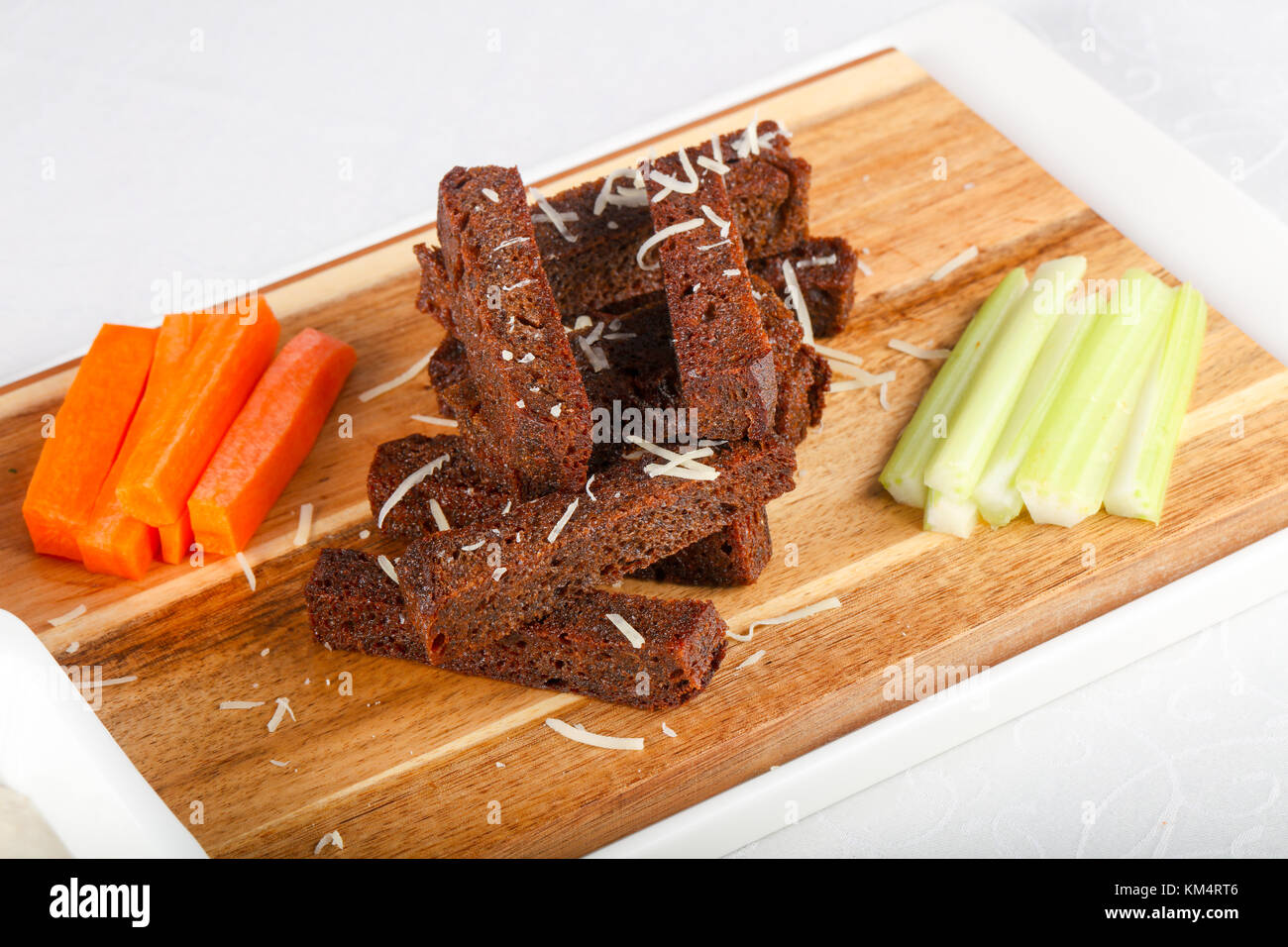 Garlick bread with celery and carrots Stock Photo - Alamy