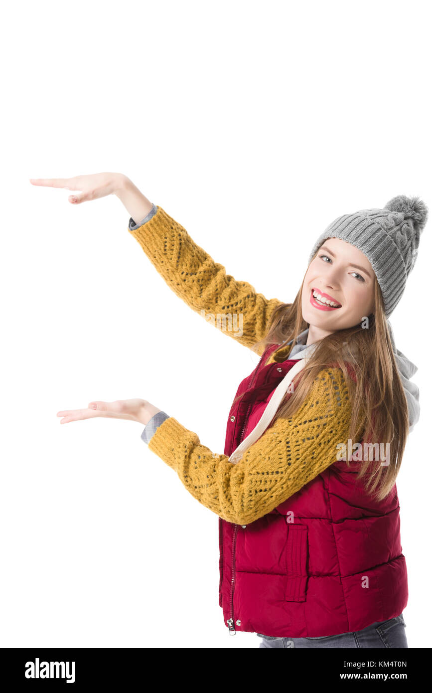 woman presenting something Stock Photo - Alamy