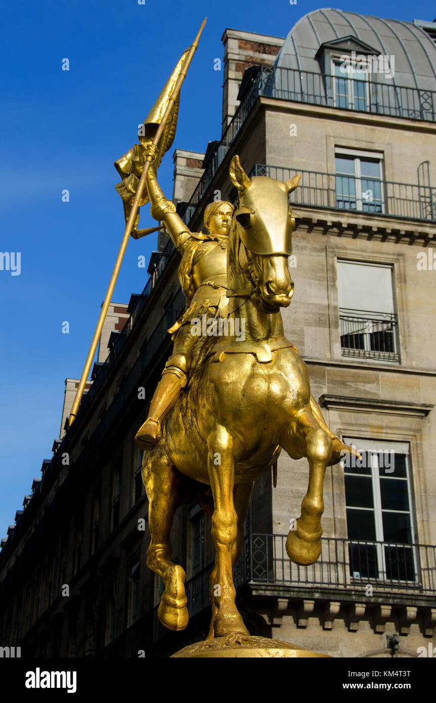 Paris, France. Place des Pyramides (1st Arr) Statue: Jeanne d'Arc ...