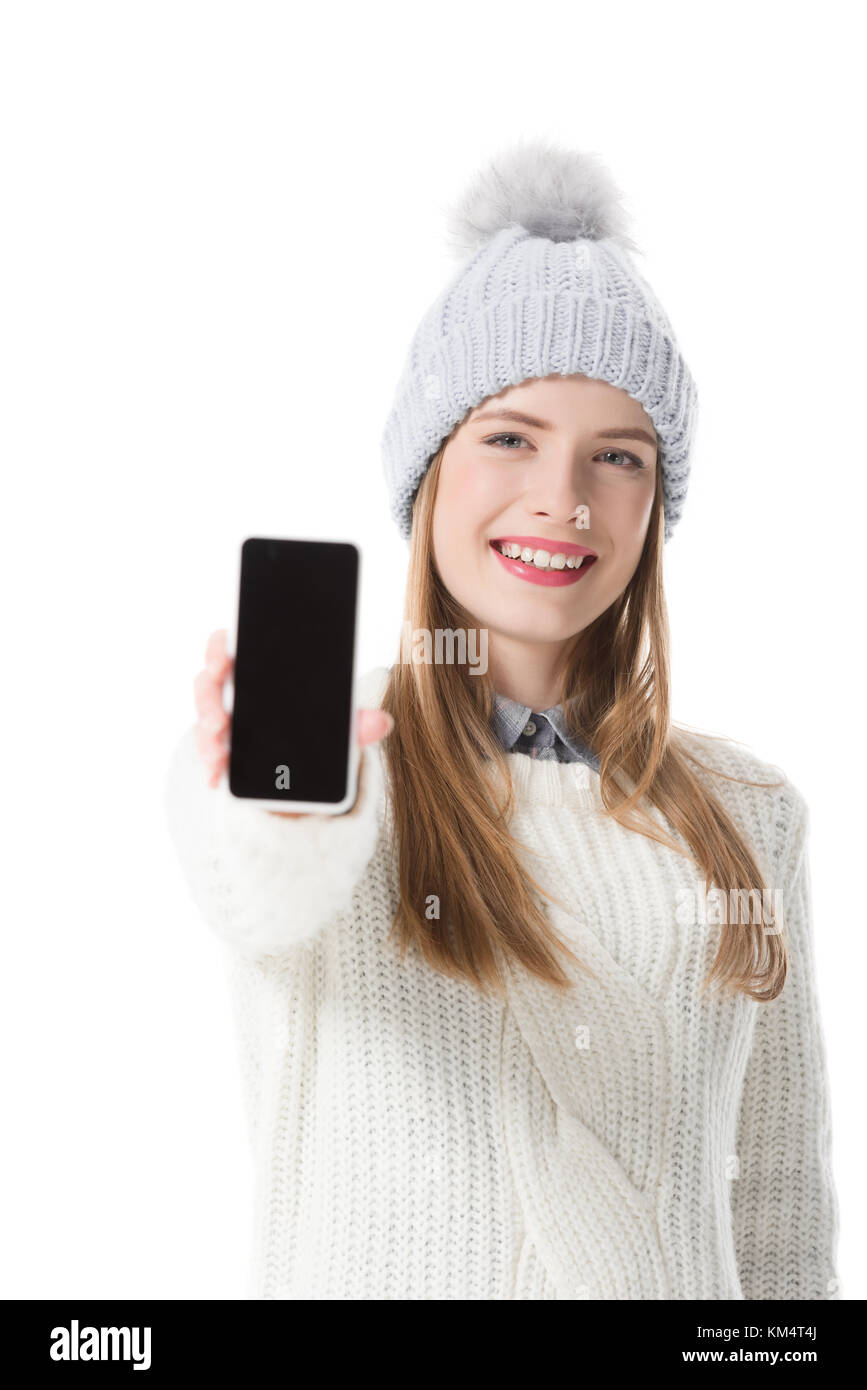 attractive girl with smartphone Stock Photo - Alamy