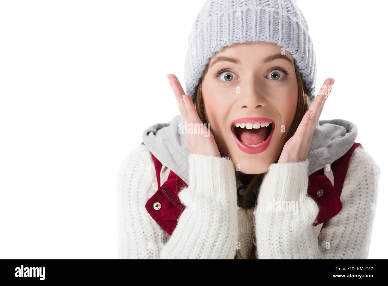 attractive excited girl Stock Photo - Alamy