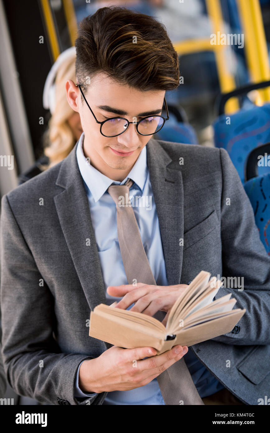 young businessman in bus Stock Photo - Alamy