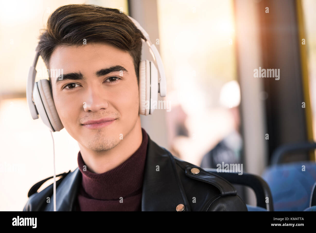 young man in headphones Stock Photo - Alamy