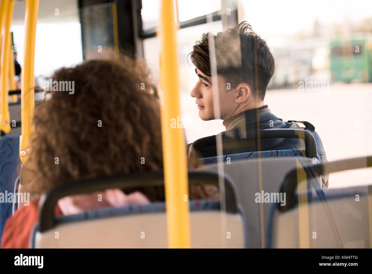young people in bus Stock Photo - Alamy