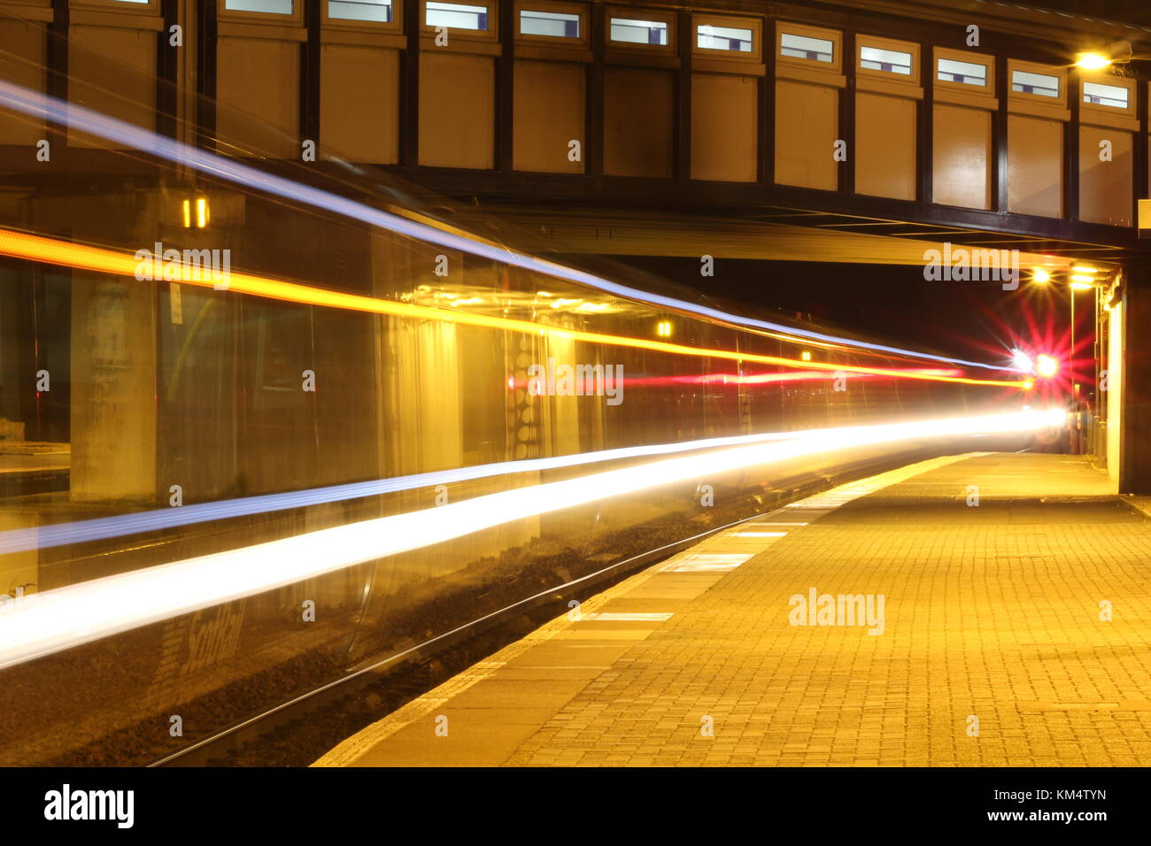 Train At night Stock Photo - Alamy