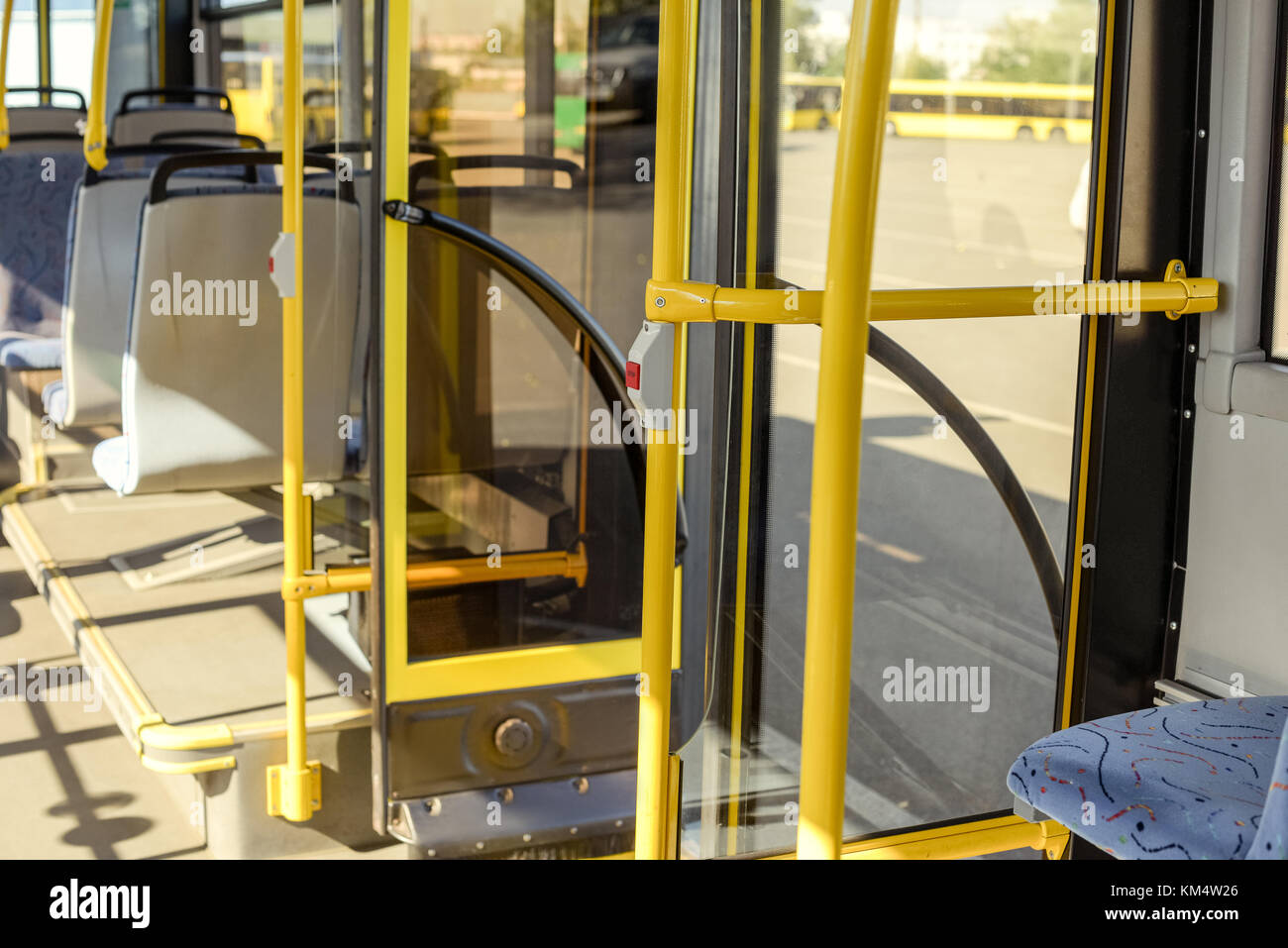 Interior view of empty bus hi-res stock photography and images - Alamy