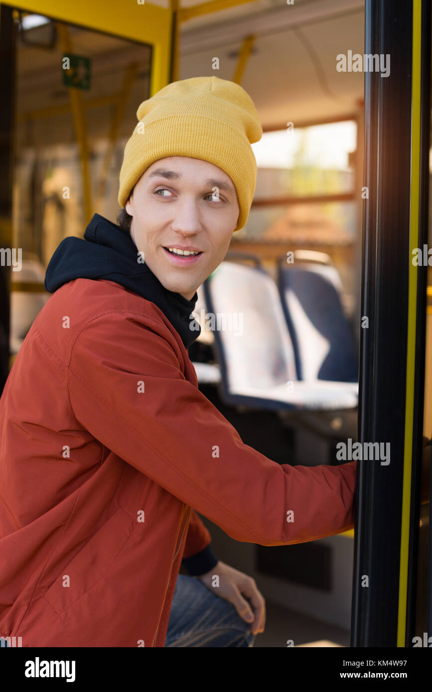 man entering bus Stock Photo - Alamy