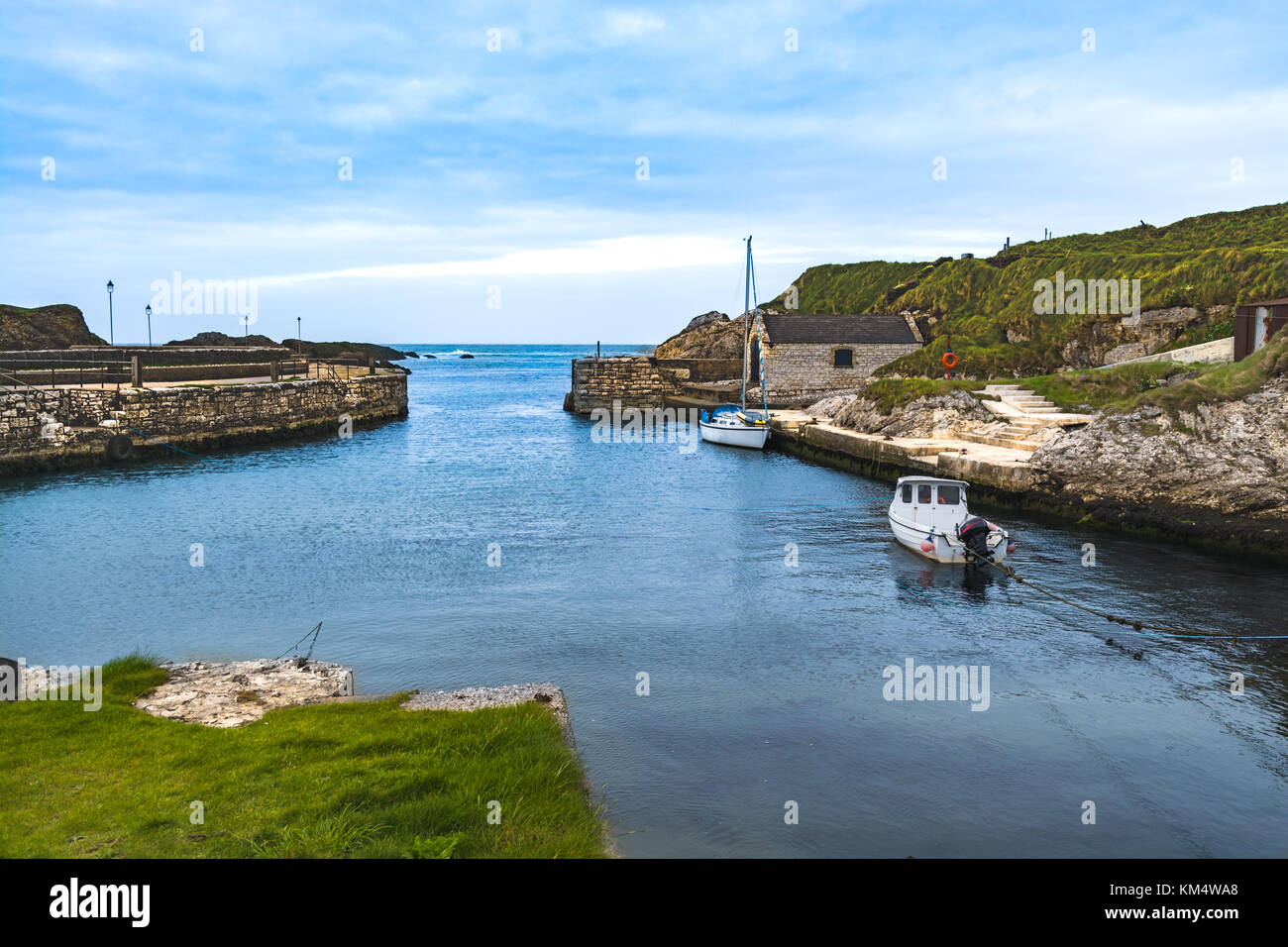 Northern Ireland: Landscape of Ballintoy Harbor on the Atlantic Ocean ...