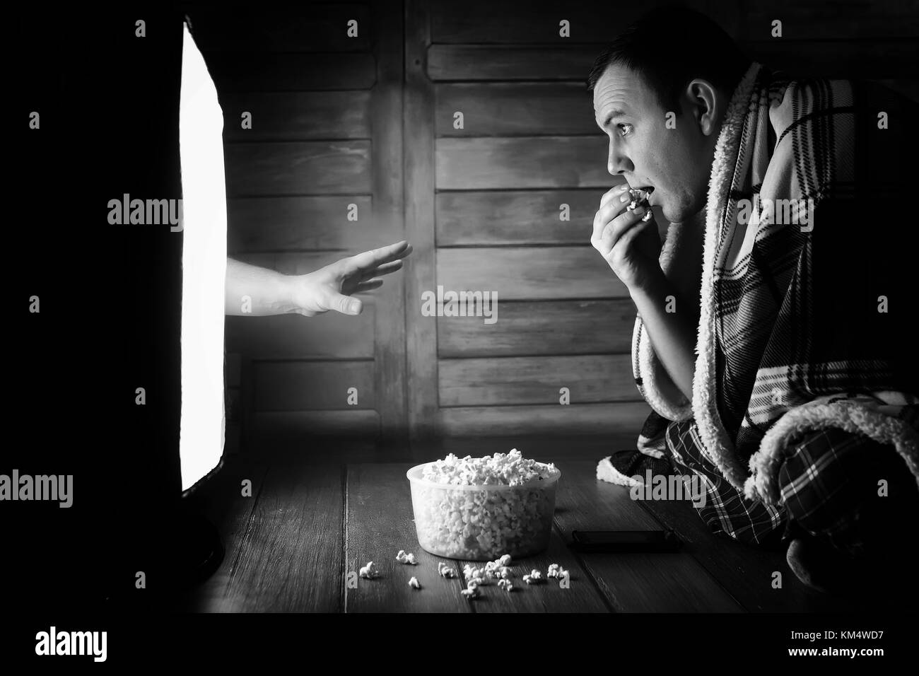 Creepy man watching tv hi-res stock photography and images - Alamy