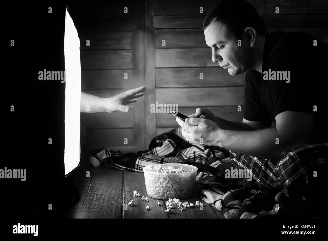 Horror tv Black and White Stock Photos & Images - Alamy