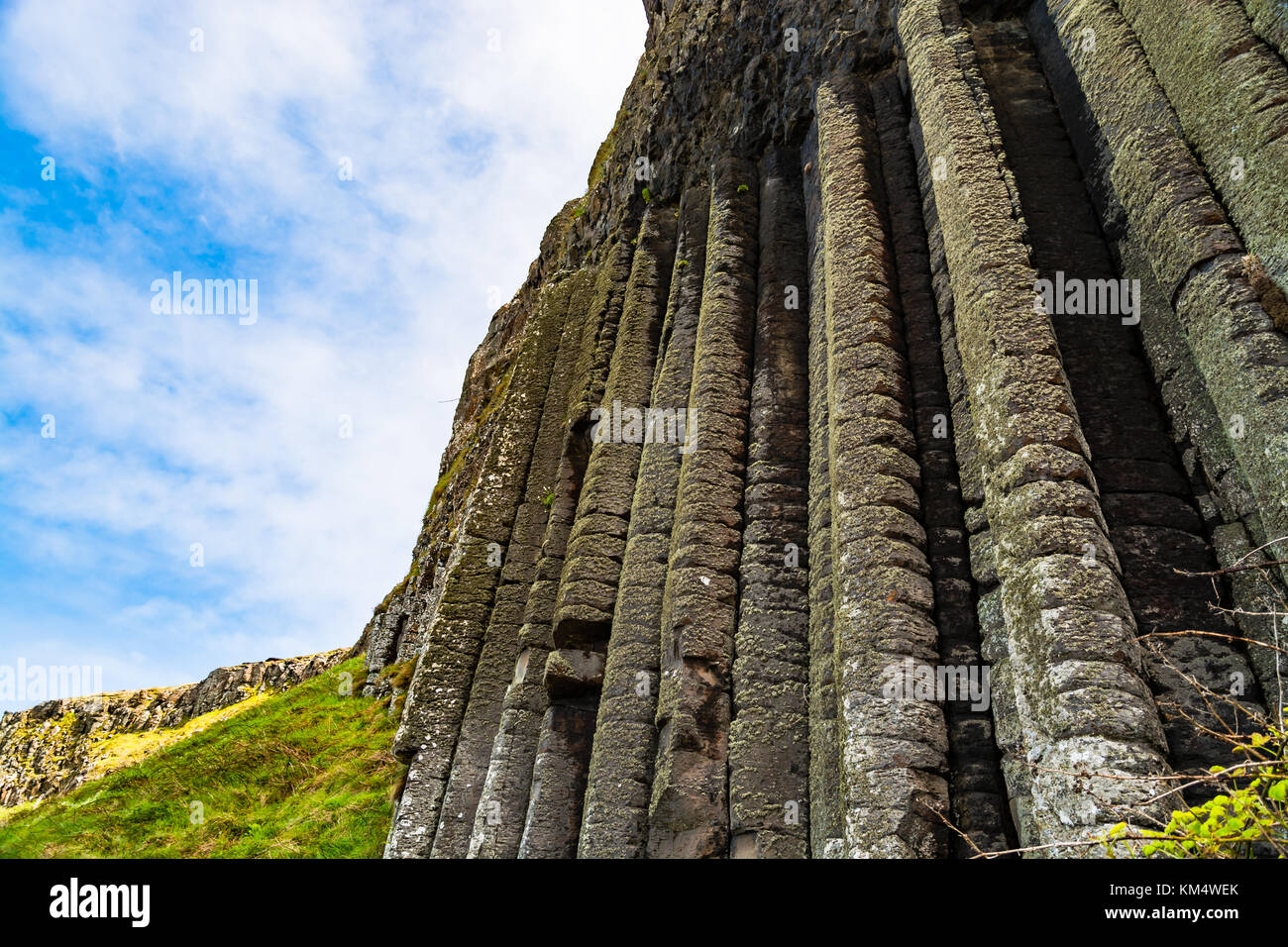 Northern Ireland: Side view of the interlocking geologic basalt columns ...