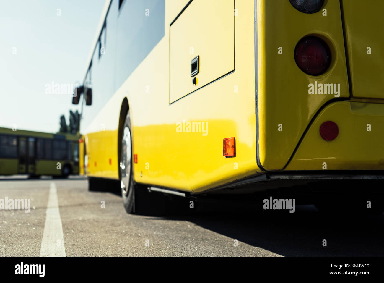 city bus on parking Stock Photo - Alamy
