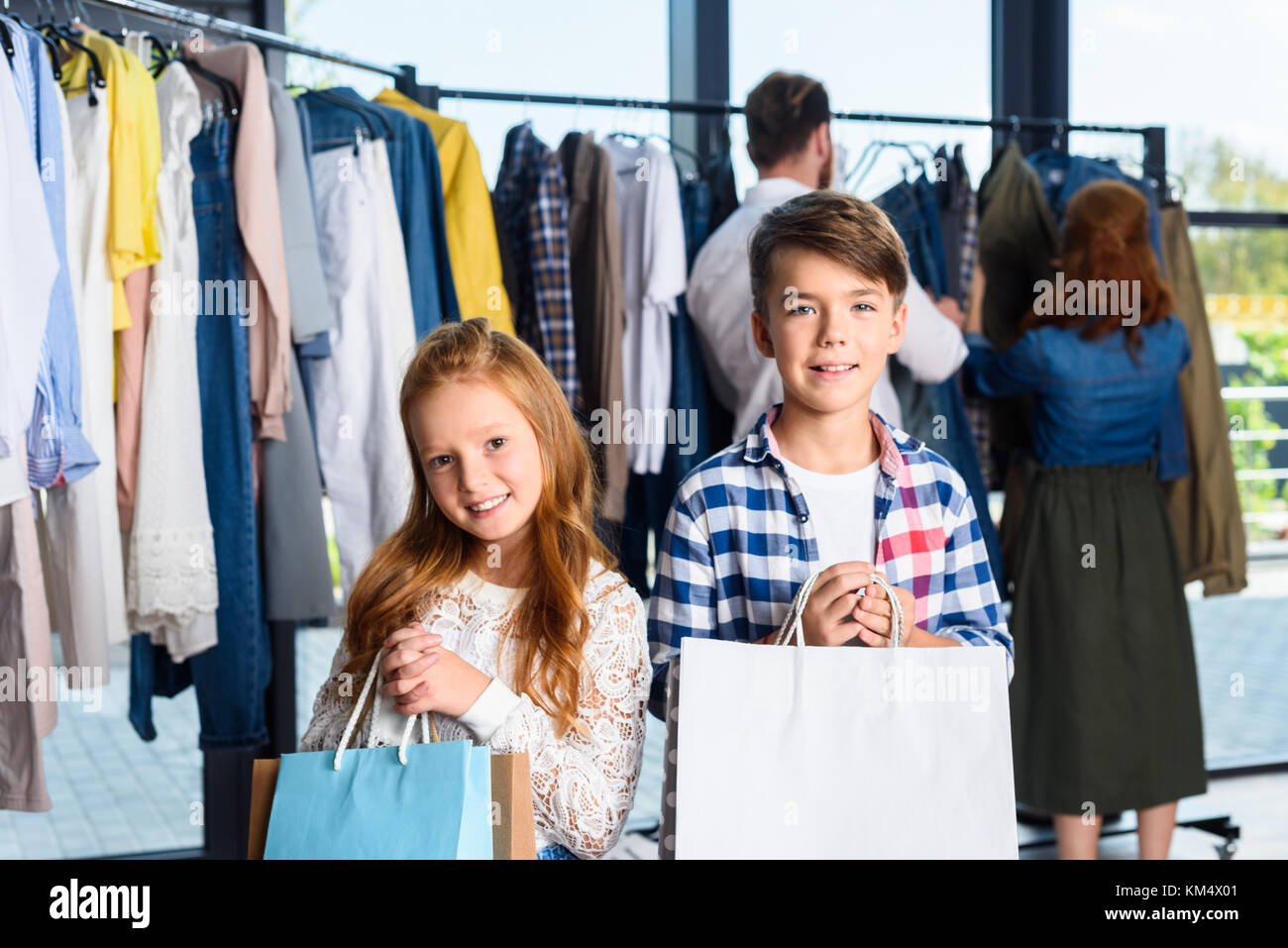 Children shopping clothes store hi-res stock photography and images - Alamy
