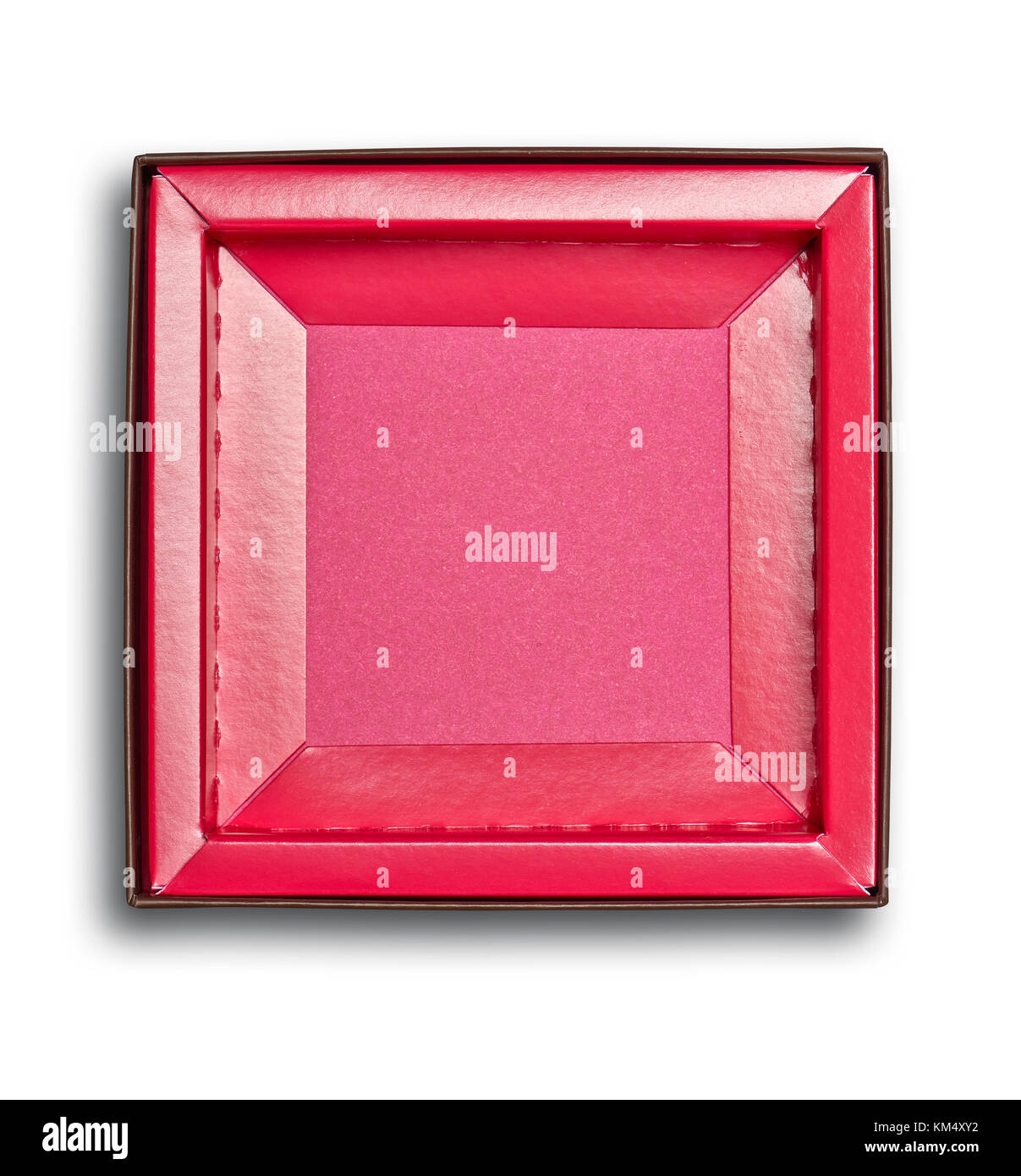 Open and empty pink box isolated on white with clipping path Stock ...