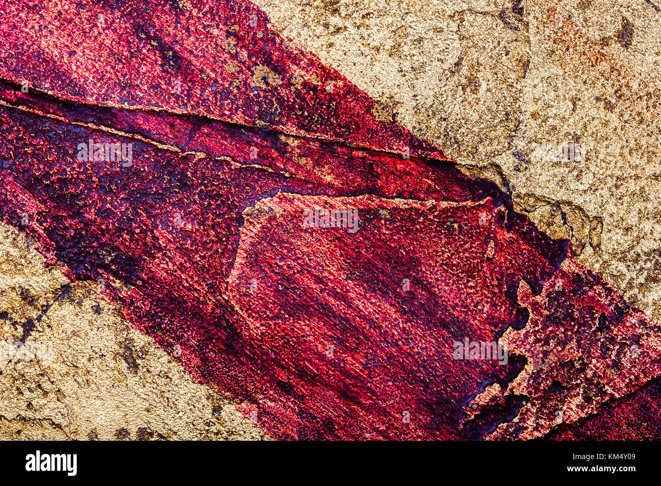 Red with golden bumpy wall stucco texture background Stock Photo - Alamy