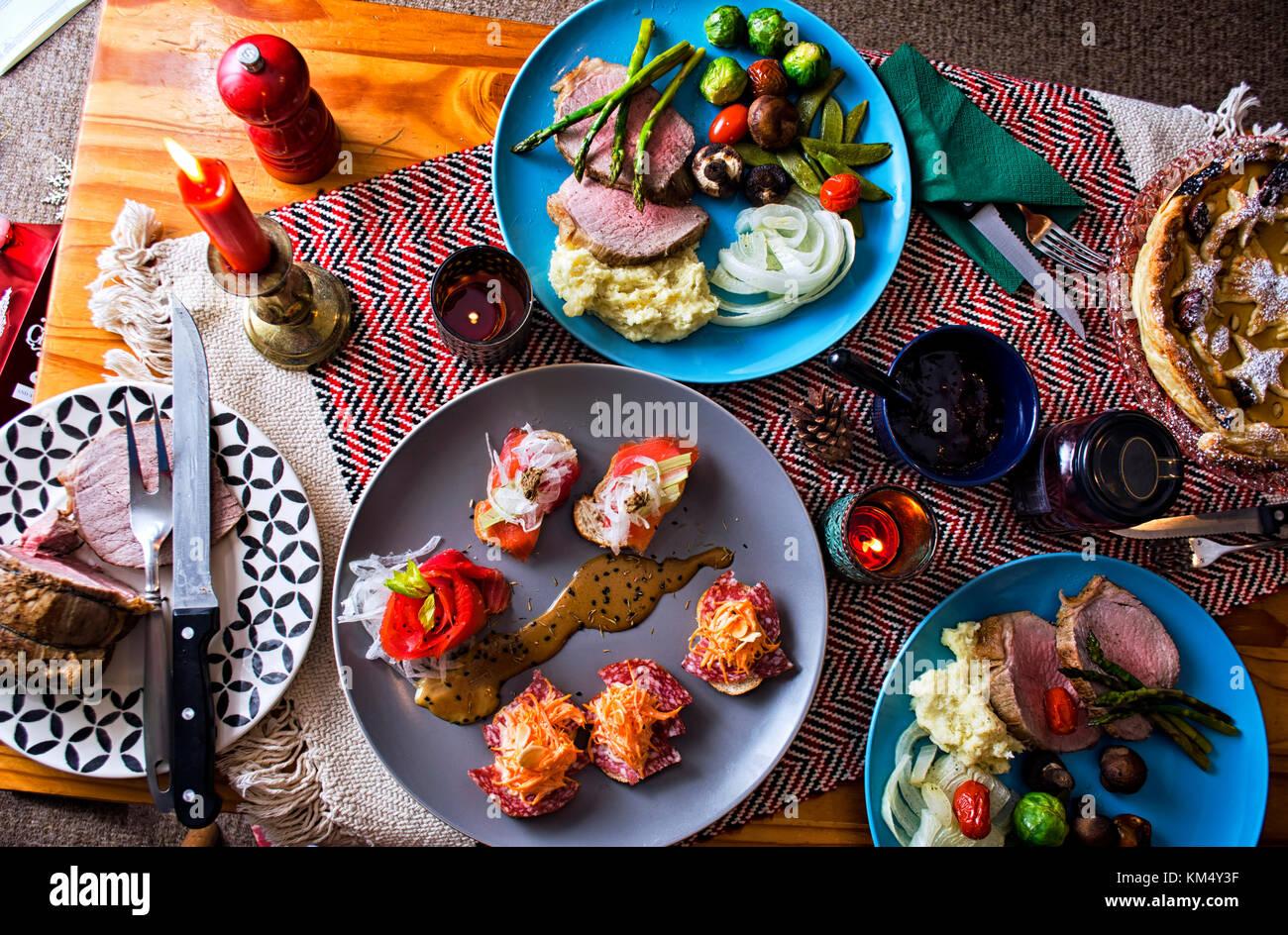 Festive Dinner Table Lay Out Stock Photo - Alamy