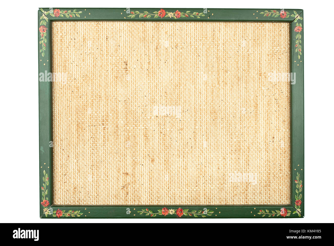 Retro message board with flowers decorated frame Stock Photo - Alamy
