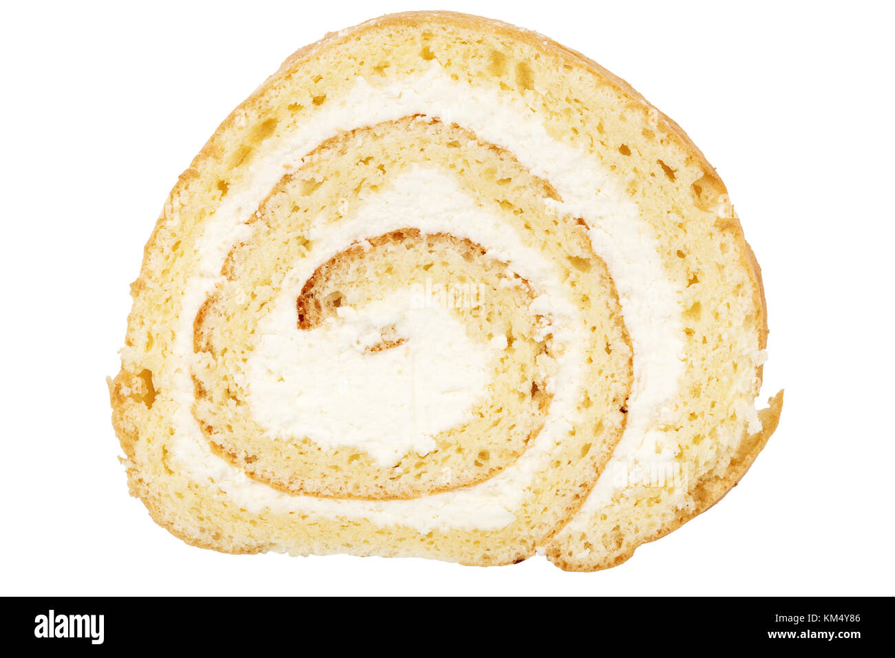 Sweet roll slice isolated on white Stock Photo - Alamy