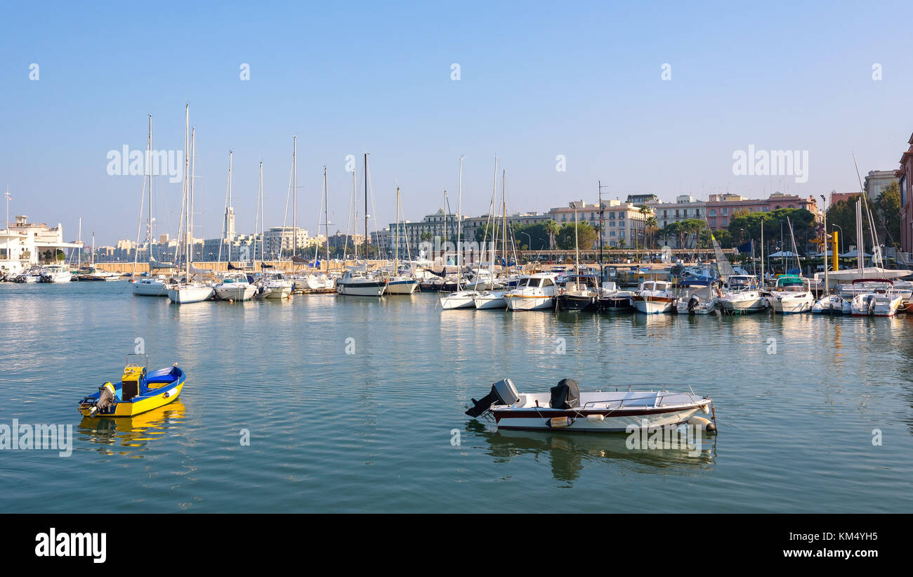 Panoramic view of the port of Bari, Apulia, Italy Stock Photo - Alamy