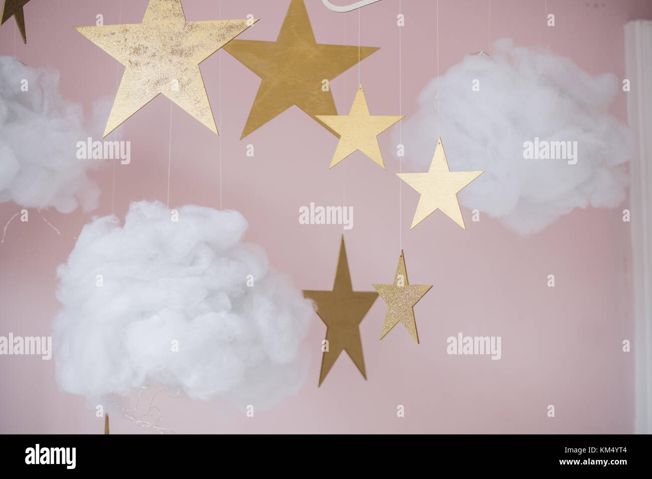 Picture of pretty stars and clouds hanging decoration for kids Stock ...