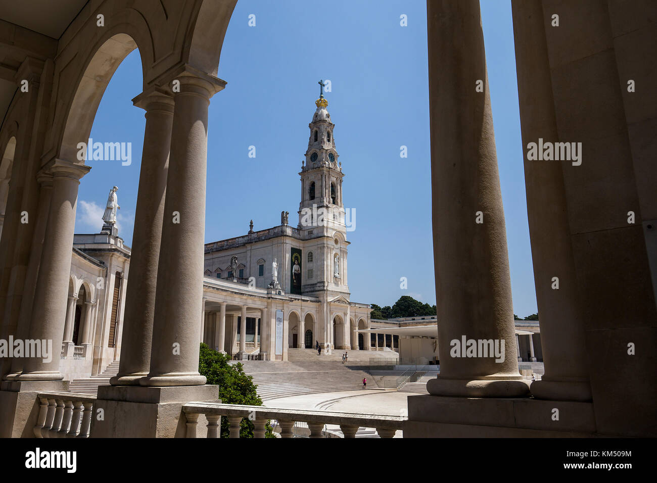 FATIMA, PORTUGAL, JUNE, 21, 2017 : on the esplanade of sanctuary of our ...