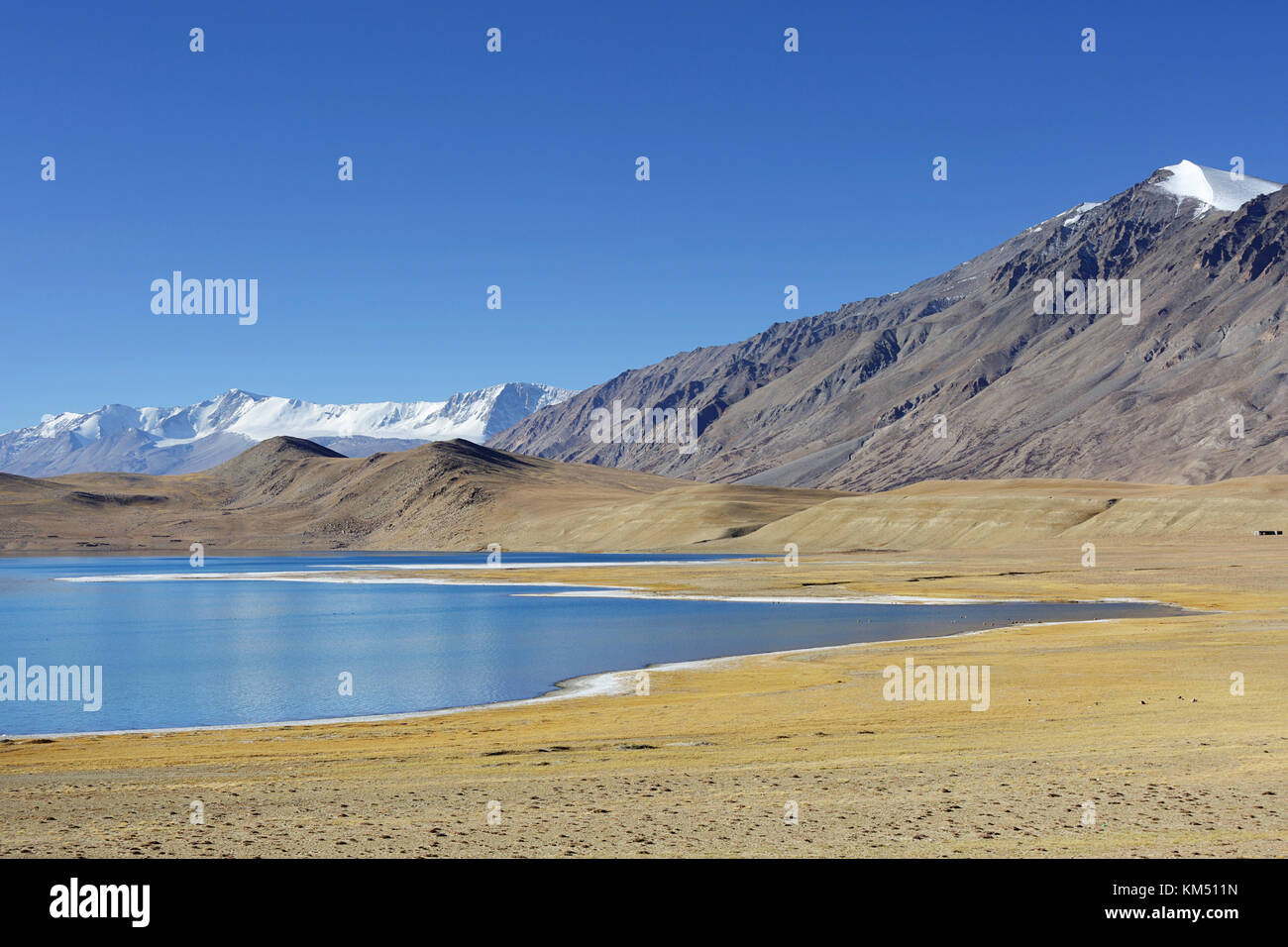 Beautiful Himalayan Lake Tso Moriri on the disputed area between India ...