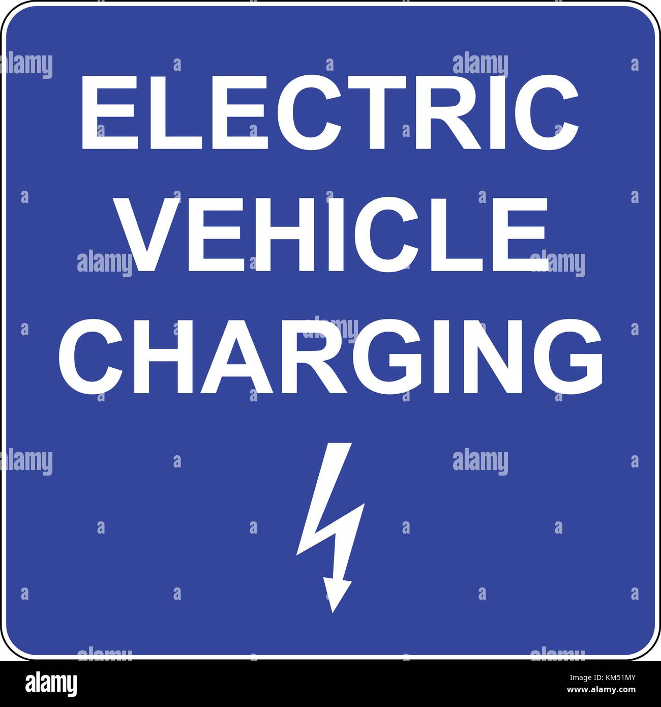 Electric vehicle charging point sign with text and electricity symbol ...