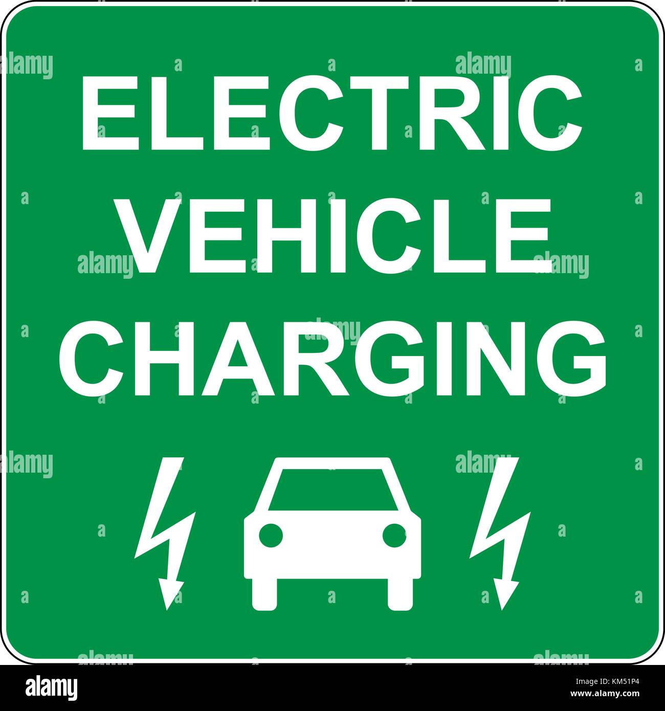 Electric vehicle charging point sign with text, car and electricity ...
