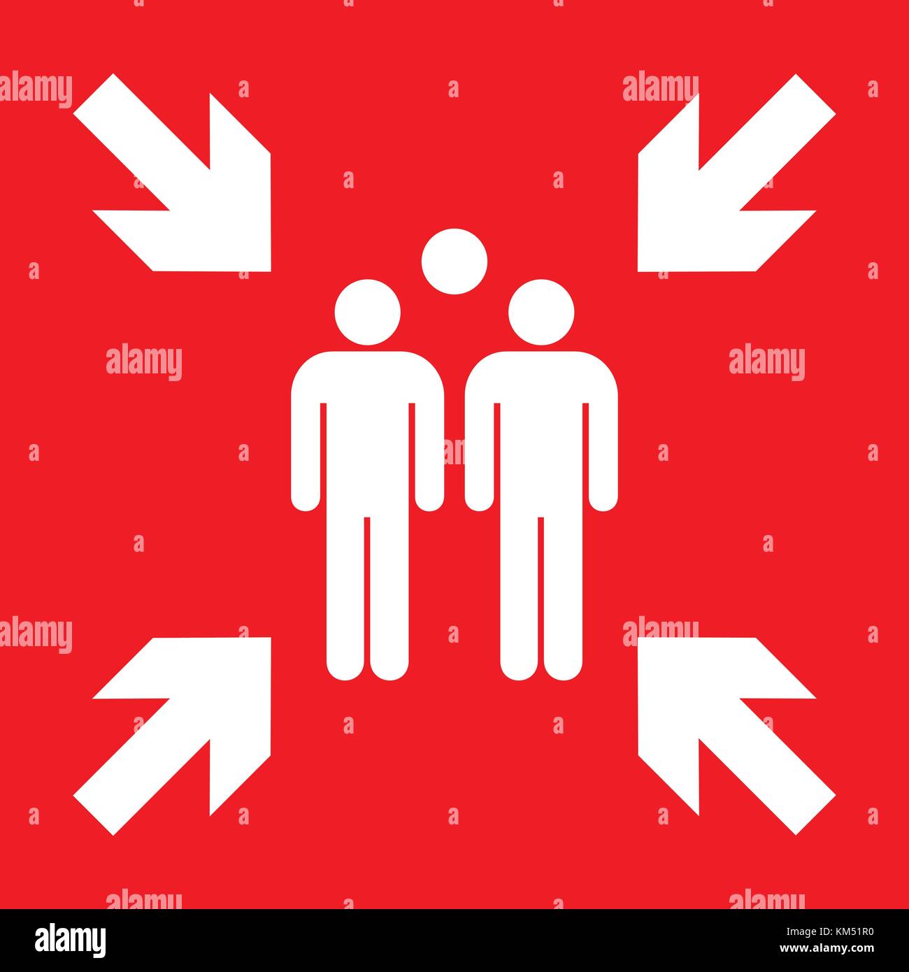 Emergency fire evacuation assembly point sign, gathering point ...