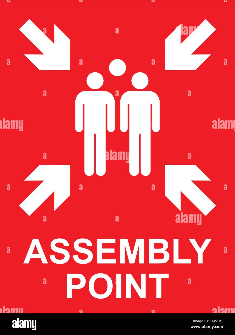 Emergency fire evacuation assembly point sign, gathering point ...