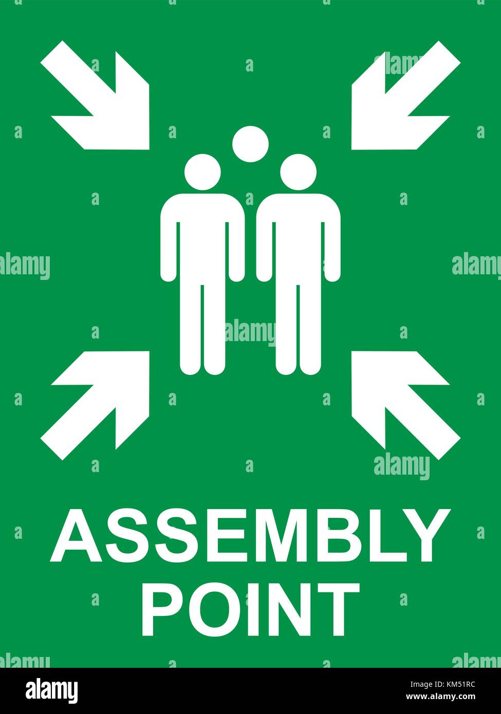Emergency evacuation assembly point sign, gathering point signboard ...