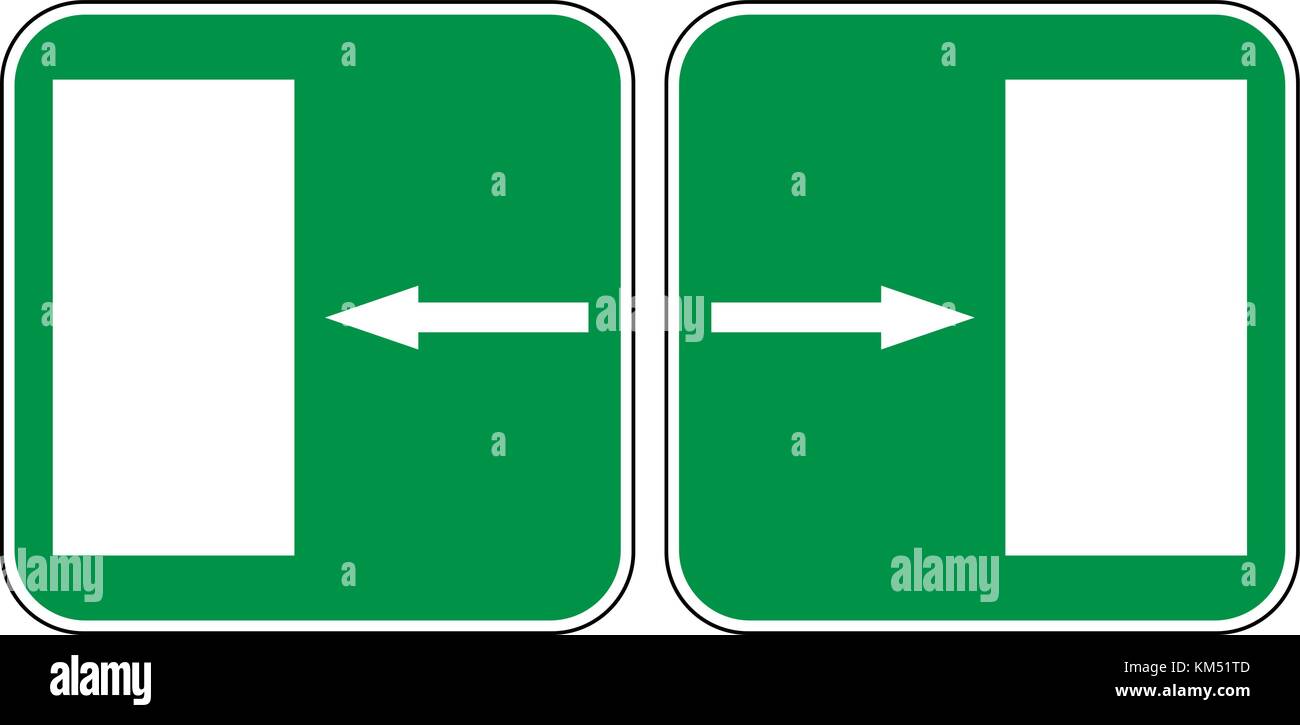 Emergency exit left, emergency exit right, escape route signs, vector ...
