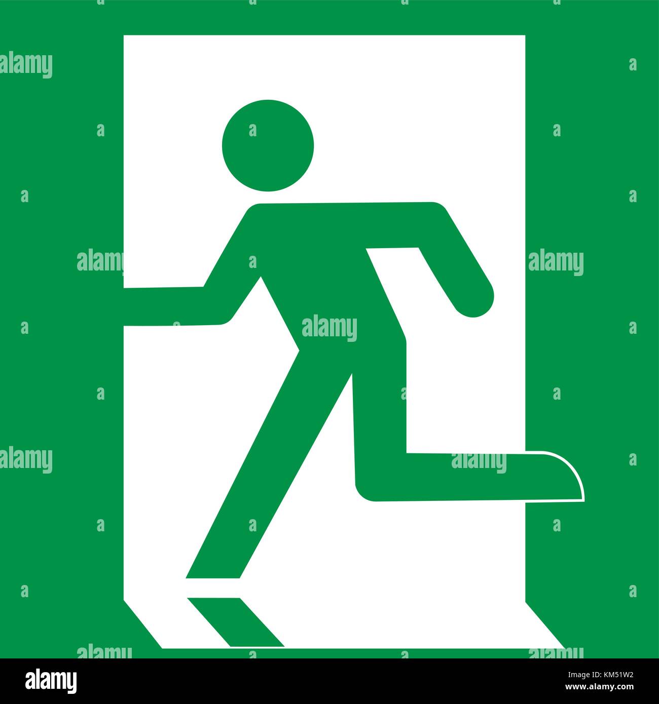 Emergency exit left, escape route sign, vector illustration Stock ...