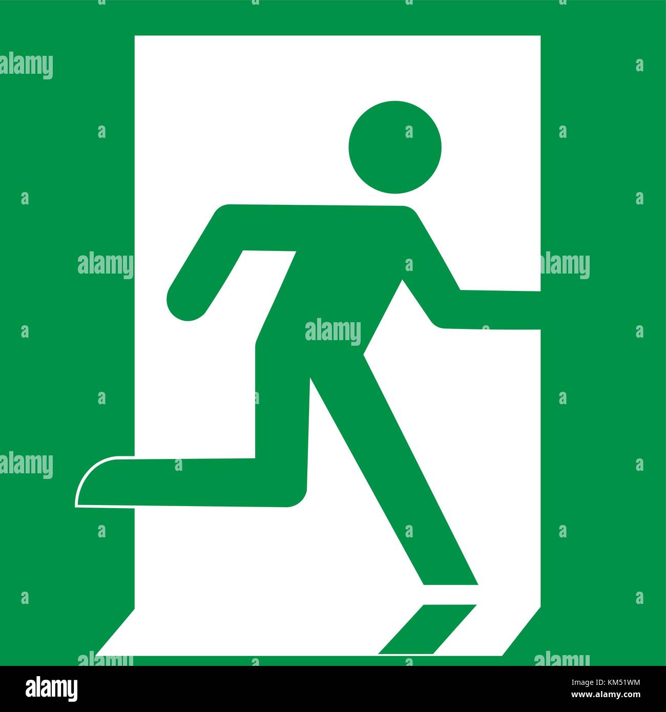 Emergency exit right, escape route sign, vector illustration Stock ...