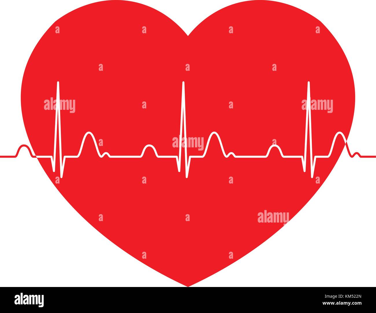 Normal Ecg Electrocardiogram With Red Heart Background Heart Rhythm