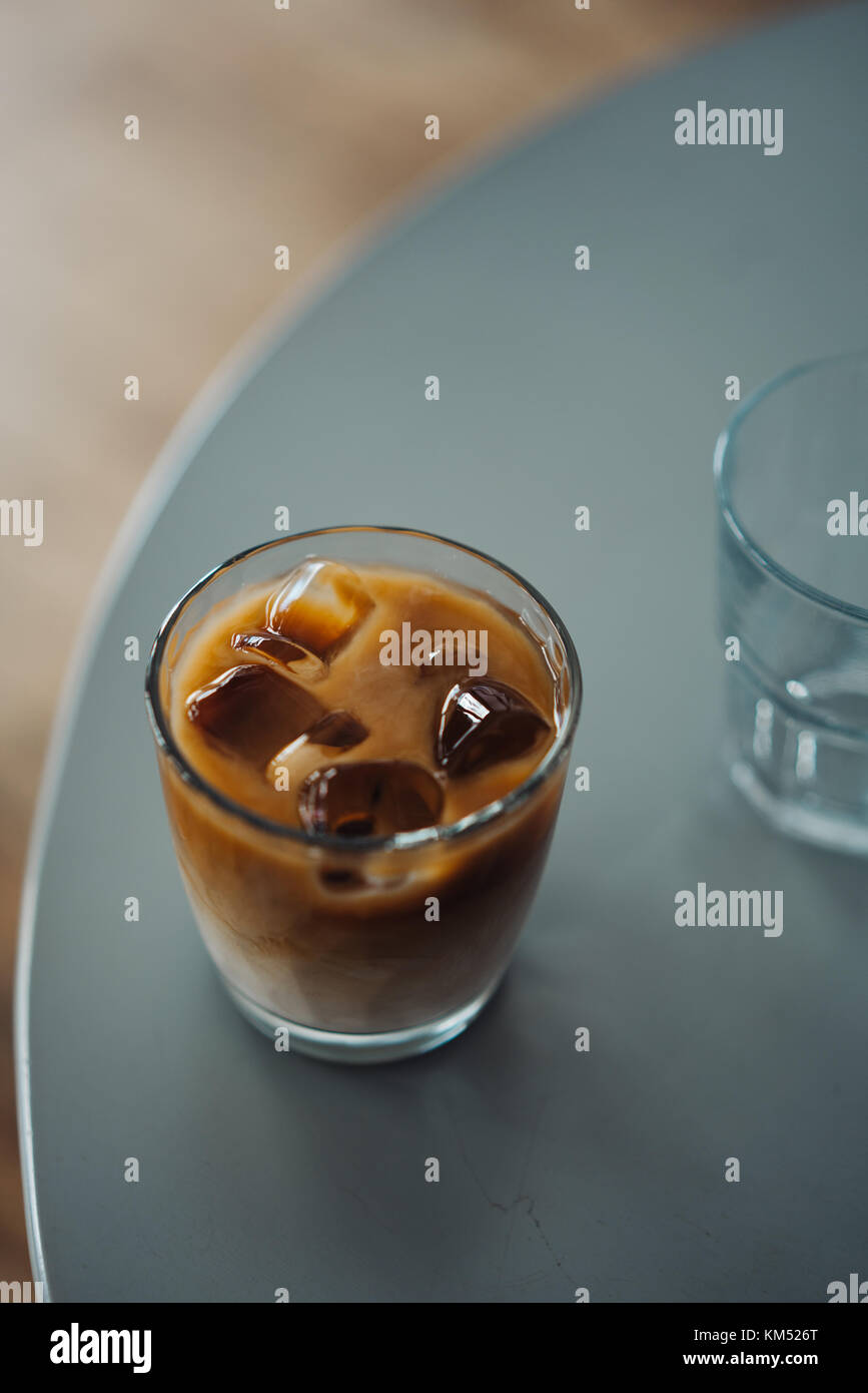 Glass Of Cold Coffee Stock Photo - Alamy