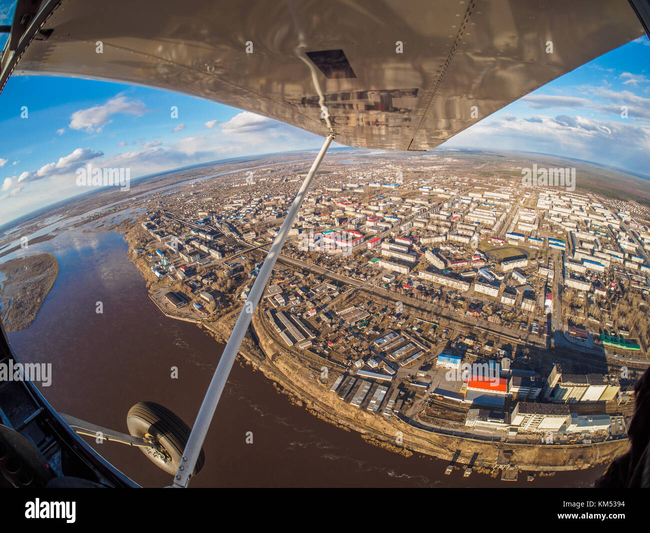 aerial view of small city Stock Photo - Alamy