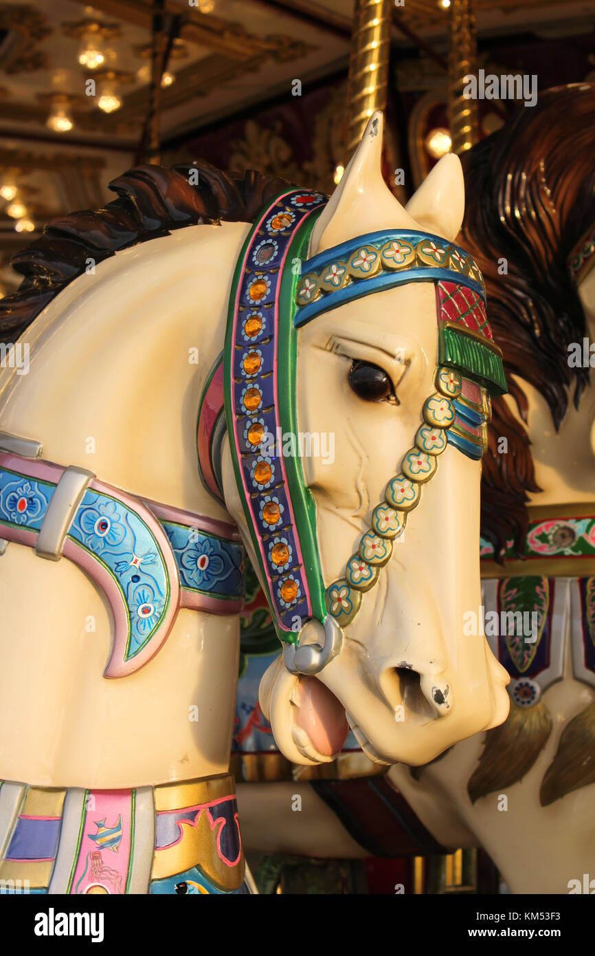 Vintage carousel horse Stock Photo - Alamy