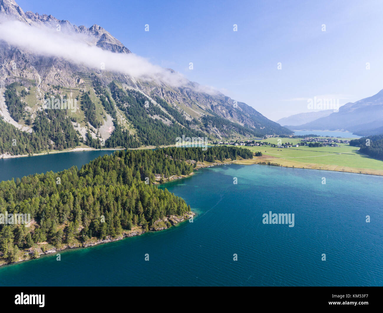 Silvaplana and Sils Maria, Engadine Valley Stock Photo - Alamy