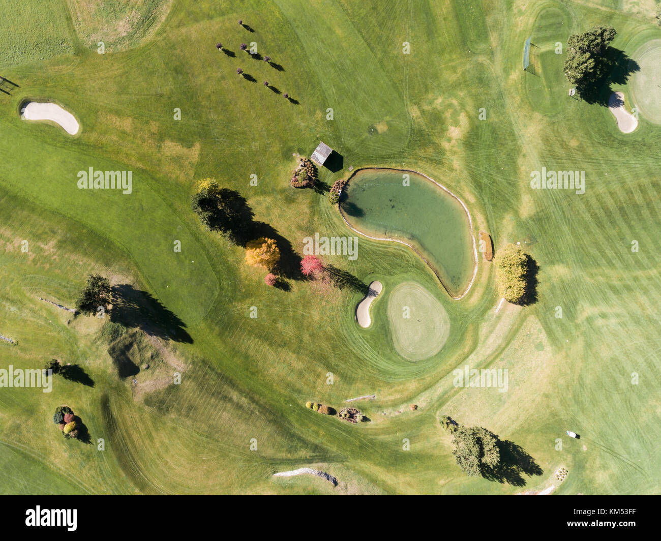 Golf resort view from above, aerial photo Stock Photo - Alamy