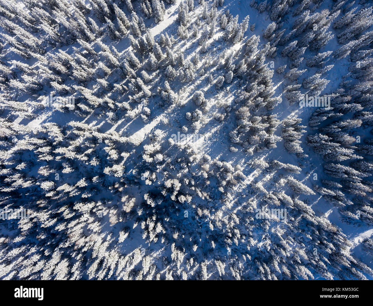 Aerial drone view snow covered hi-res stock photography and images - Alamy