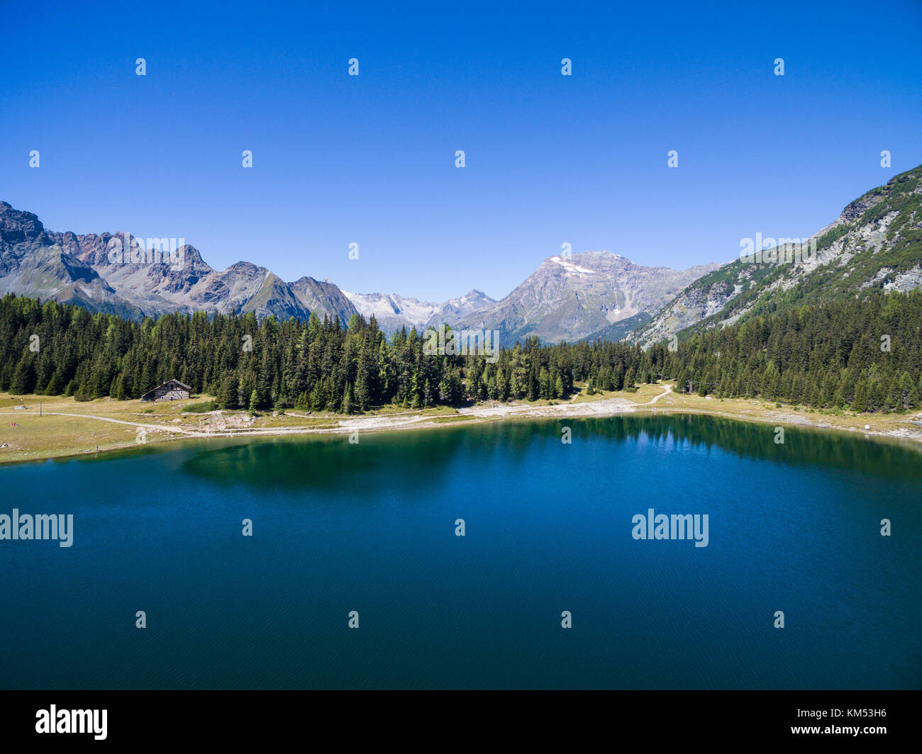 Alpine lake in Valtellina, lago Palù in Valmalenco Stock Photo - Alamy