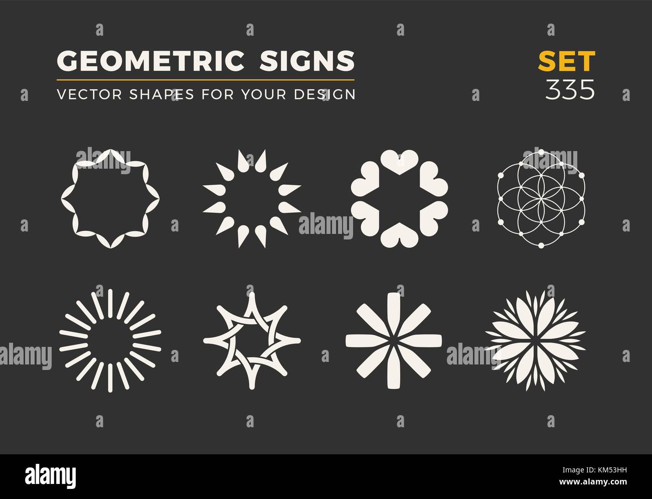 Set of eight minimalistic trendy shapes. Stylish vector logo emblems ...